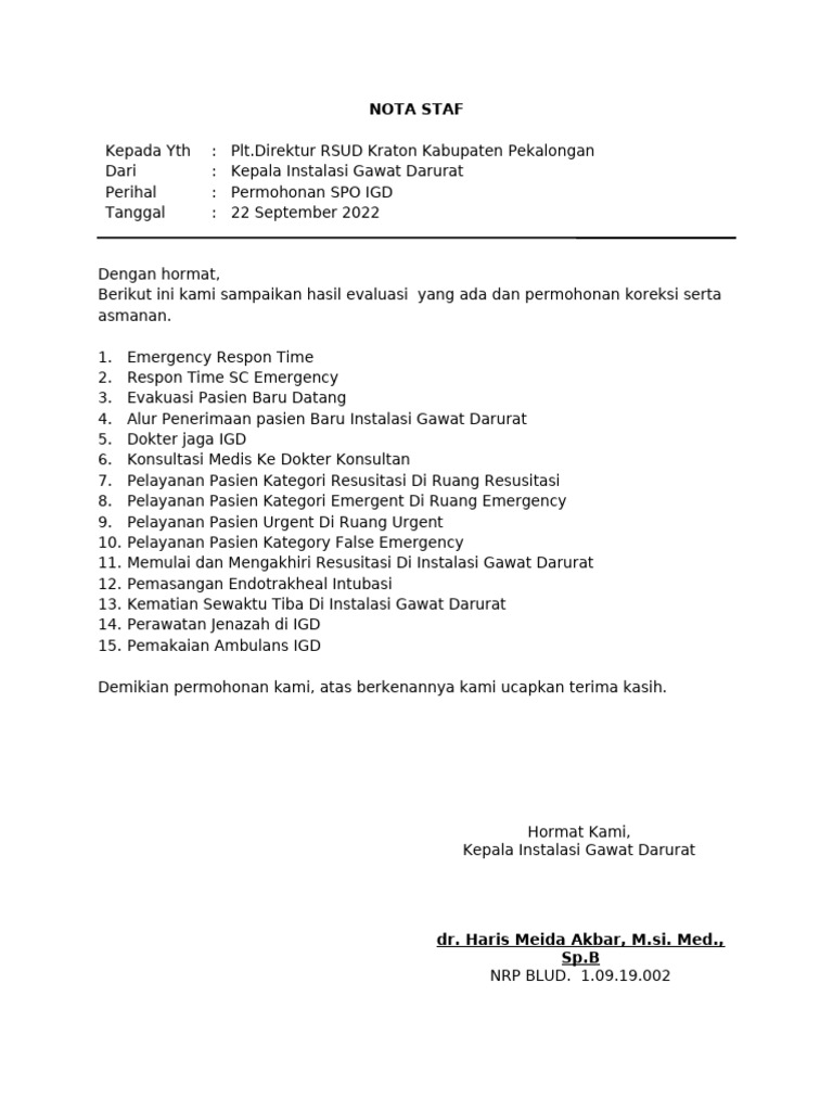 NOTA STAF Permohonan TTD | PDF