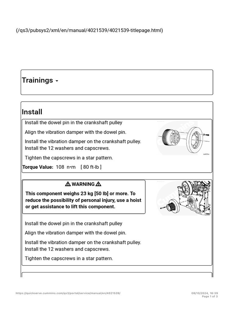 QST30 Vibration Damper Viscous Assembly | PDF | Manufactured Goods ...