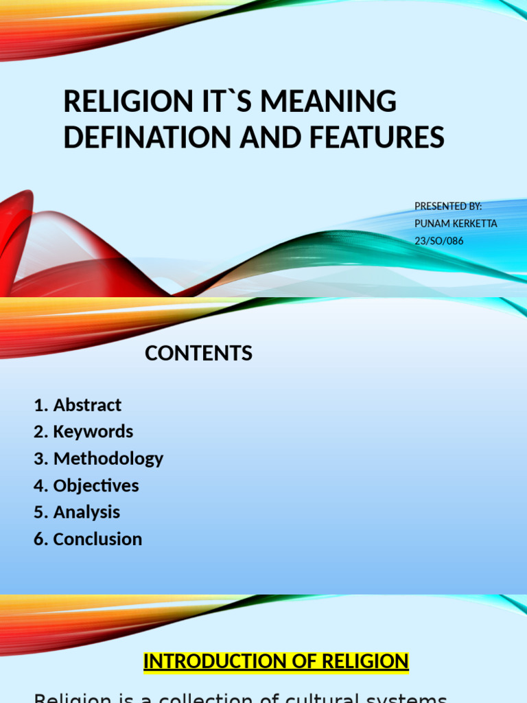 Meaning and Features of Religion | PDF | Supernatural | Rituals
