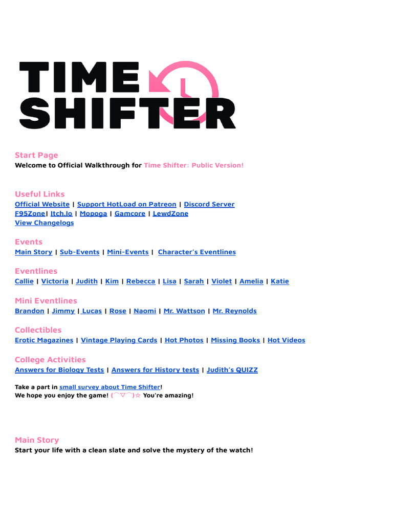 Walkthrough For Time Shifter | PDF