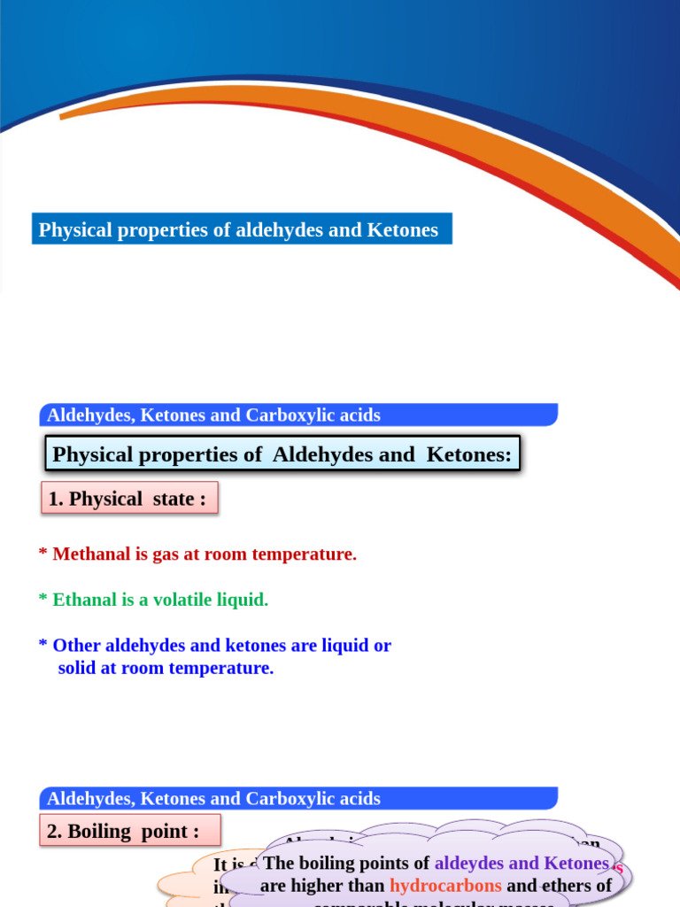 Module 8-Physical Properties of Aldehydes and Ketones | PDF | Aldehyde ...
