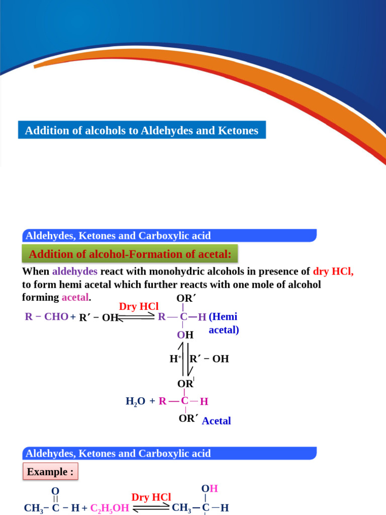 Module 11-Addition of Alcohols To Ald N Ketones | PDF | Aldehyde | Ketone
