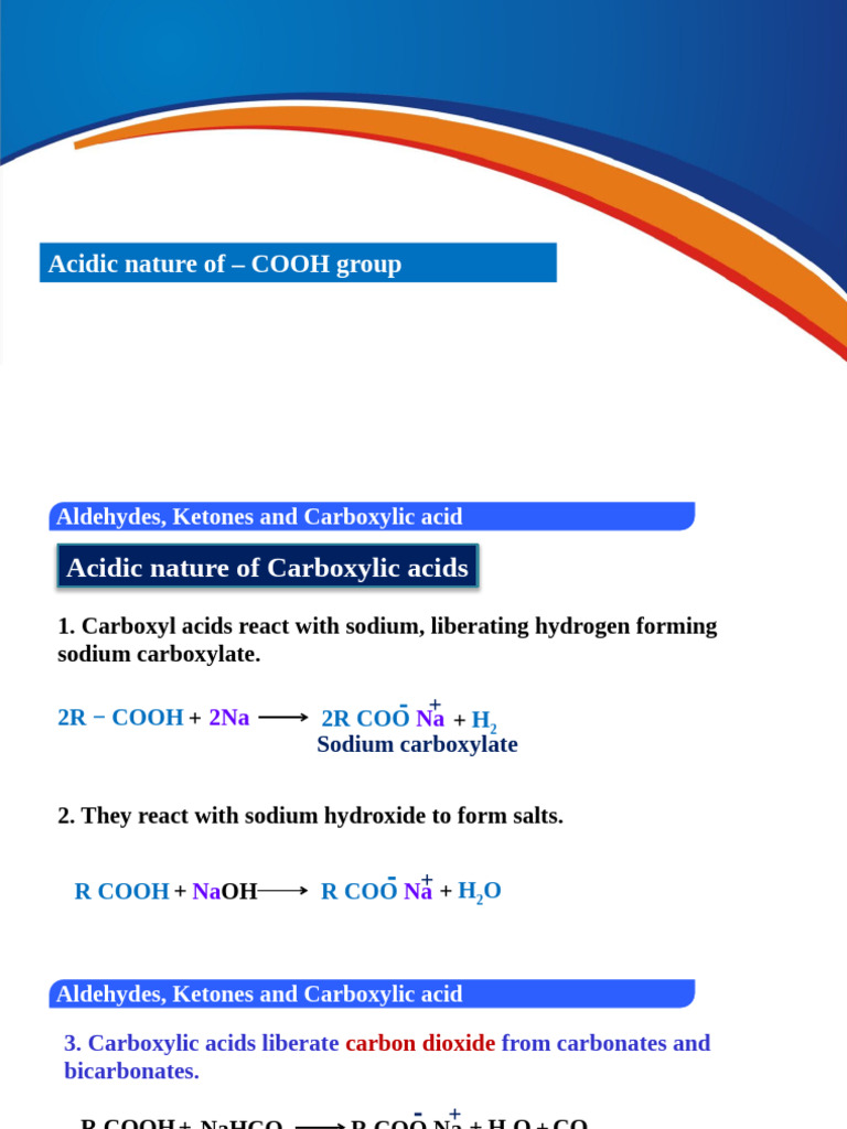 Module 26 - Acidic Nature of - COOH Group | PDF | Acid | Carboxylic Acid