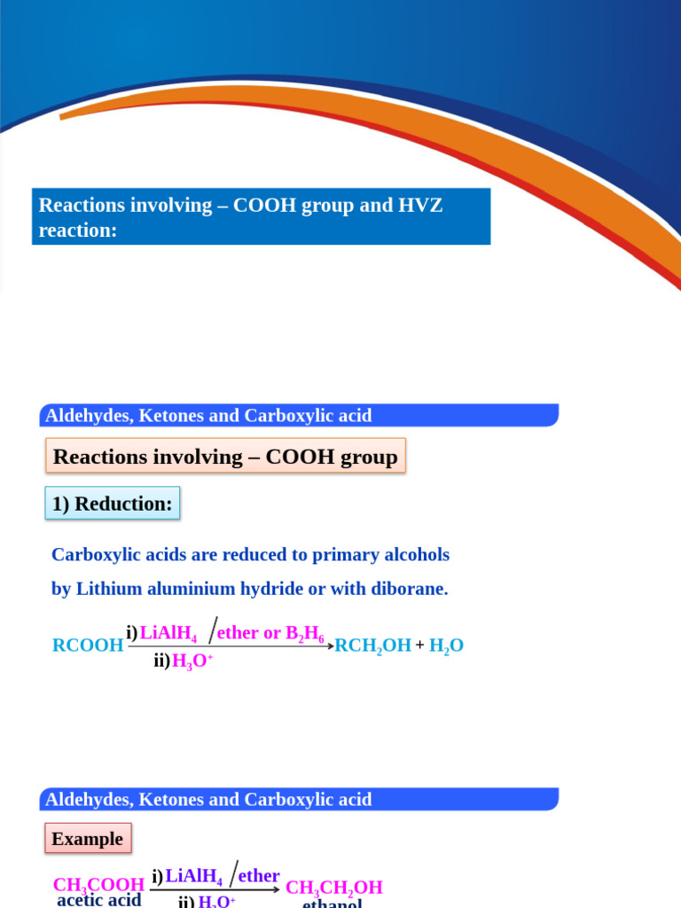COOH Group Reactions Overview | PDF
