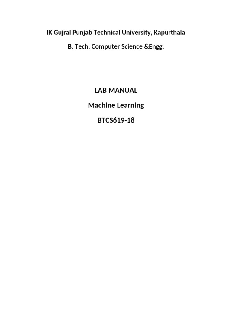 MlLabManualdocx 2024 09 04 22 02 58 | PDF | Mean Squared Error | Machine Learning