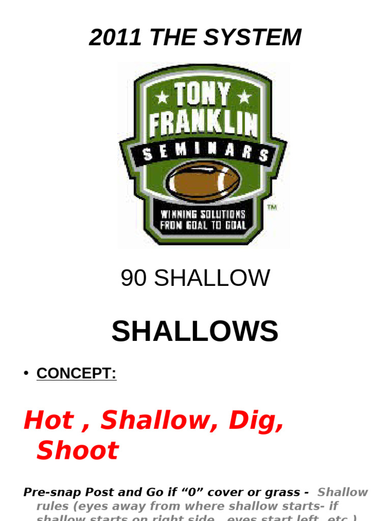 90 Y Shallow Passing Concepts | PDF | American Football | Team Sports