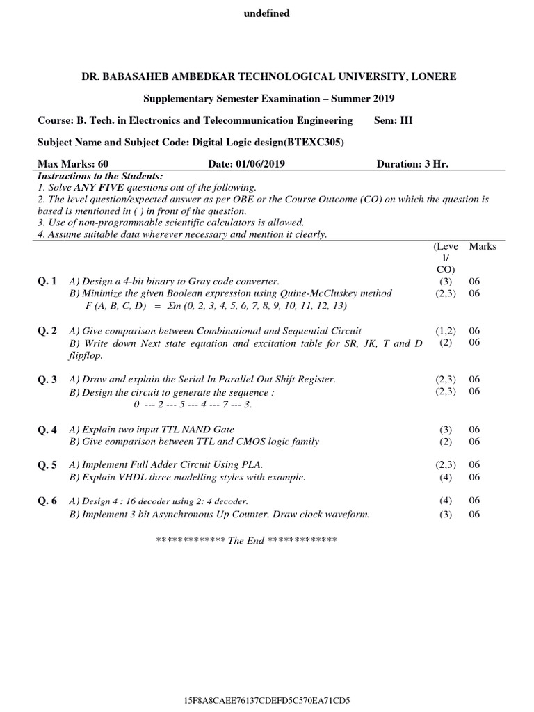 Summer 2019 | PDF | Electrical Engineering | Electronic Circuits