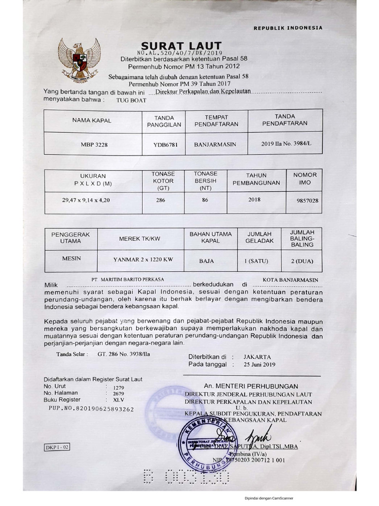Sertifikat Kapal | PDF