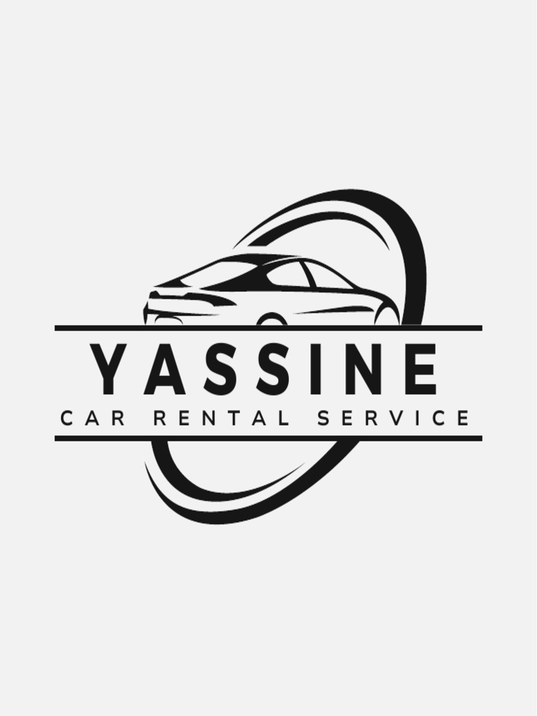 White Black Illustrative Car Rental Service Logo PDF | PDF
