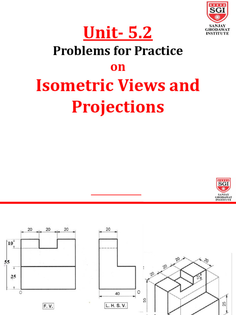 UNIT-5.2 Isometric Projection Problems For Practice | PDF