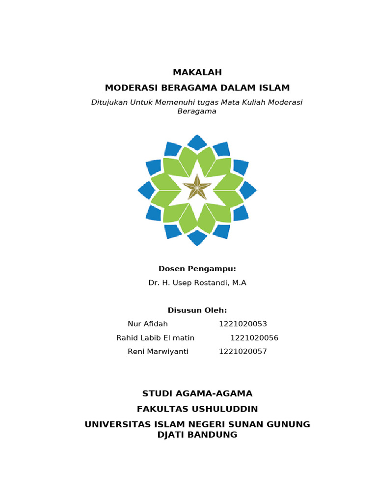 Prinsip Moderasi Beragama dalam Islam | PDF