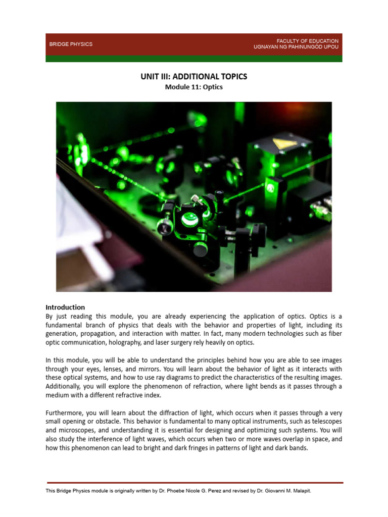 Module 11 - Optics | PDF | Optics | Refraction
