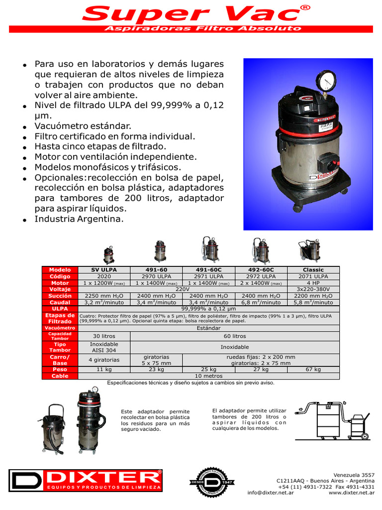 Super Vac ULPA | PDF | Sector secundario de la economía | Materiales