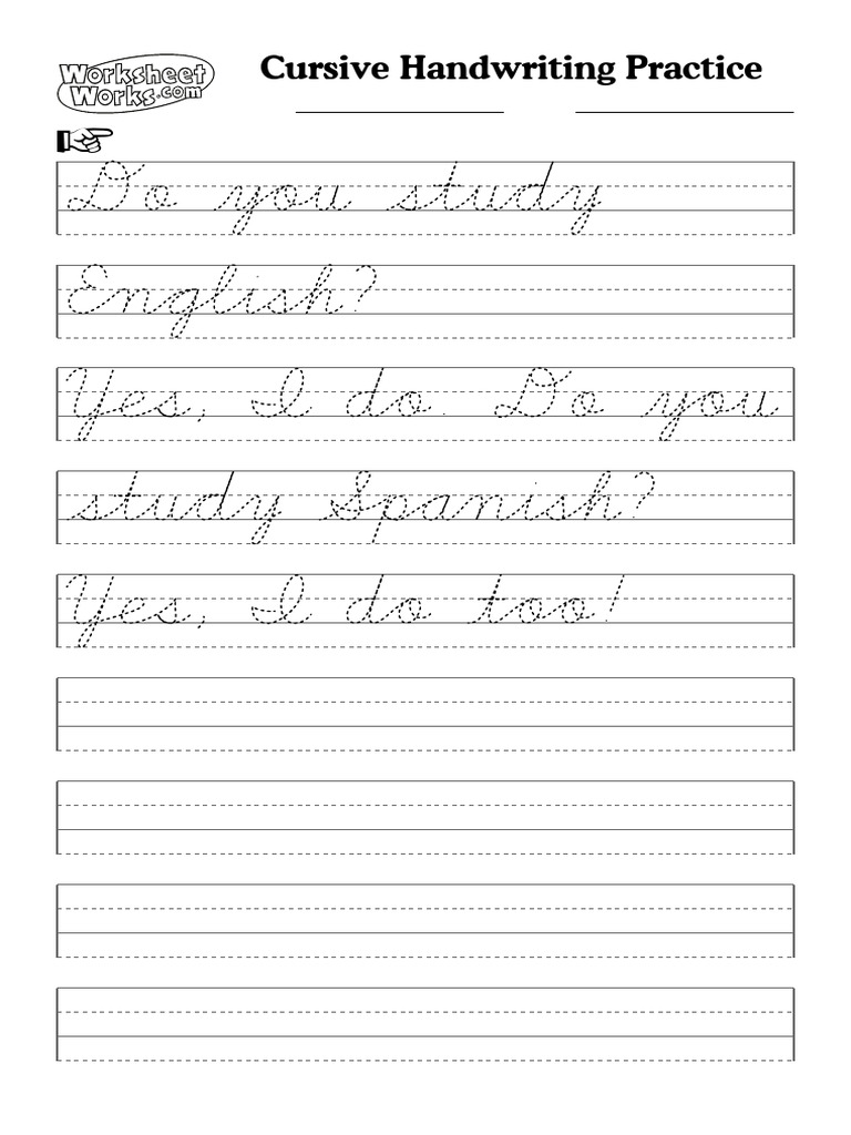 WorksheetWorks Cursive Handwriting Practice 7 | PDF | Art