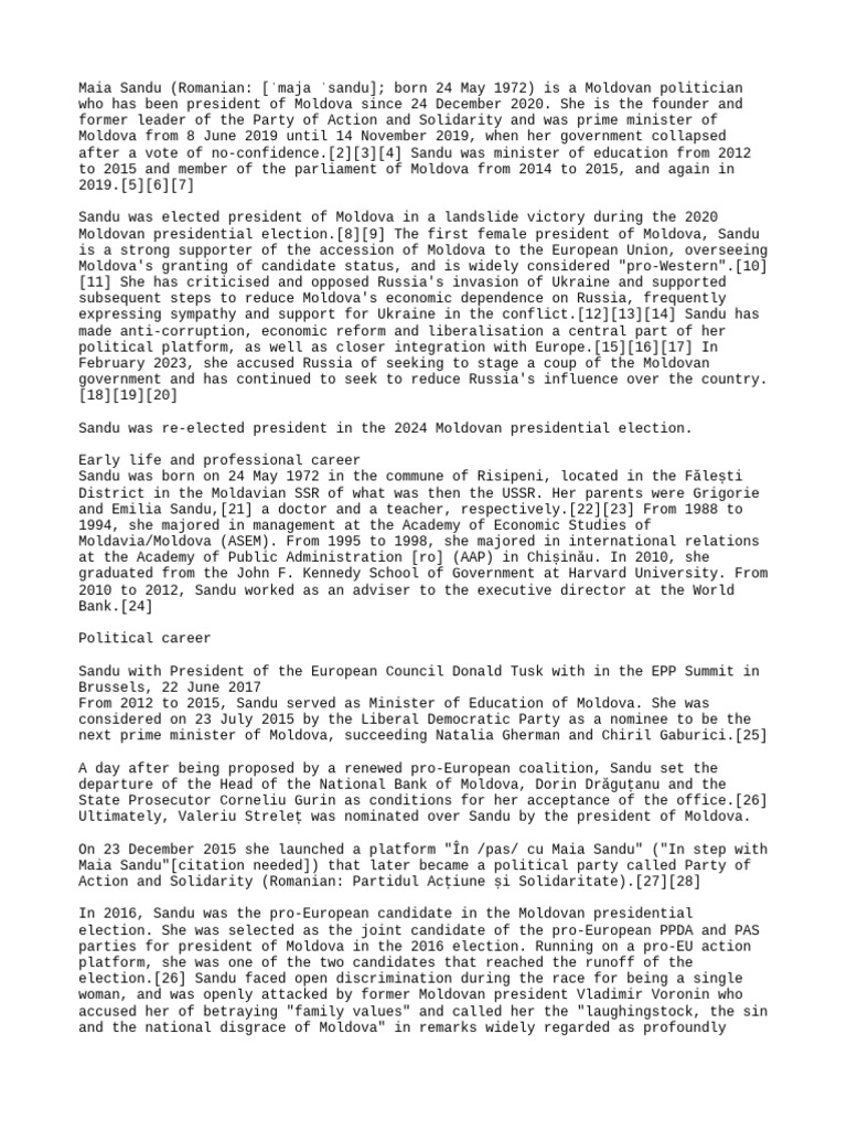 Maia Sandu | PDF | Moldova | Government