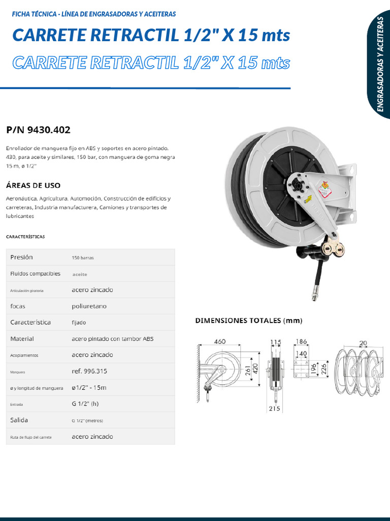 Guía de uso del carrete retractil 1/2" | PDF | Hogar, jardinería y bricolaje
