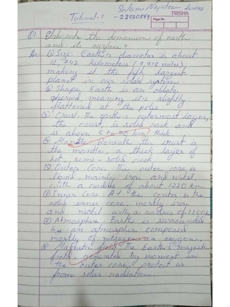 Tutorial Assignment For Geology, Salam Napolean Lucas-23030569 | PDF