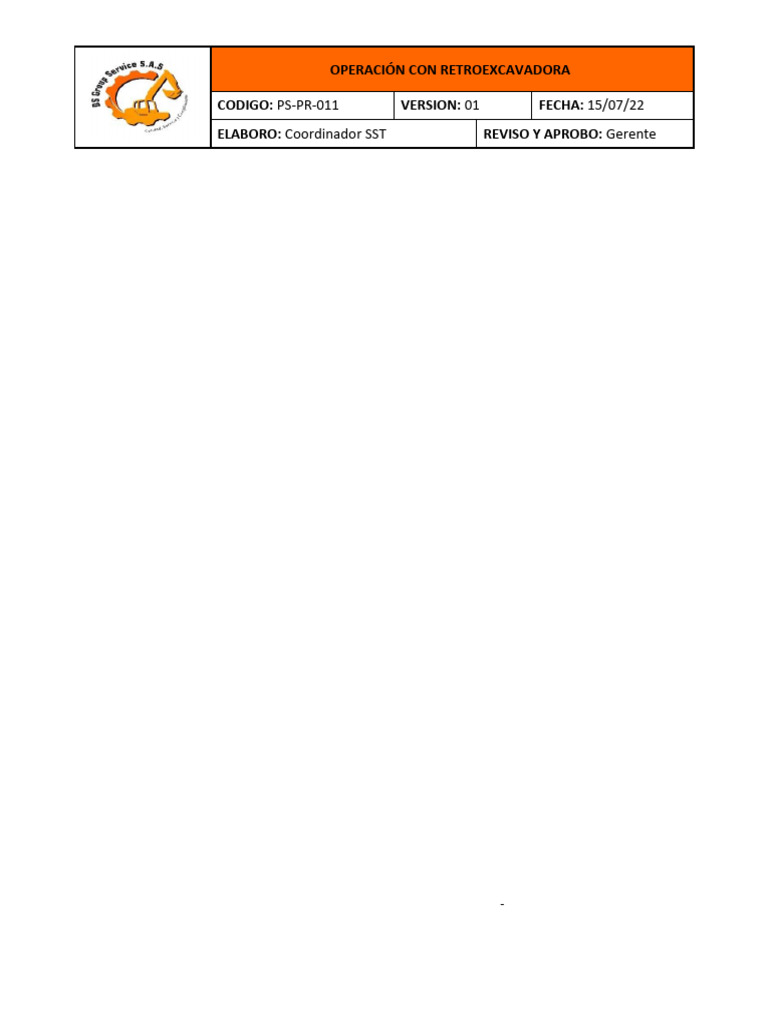 PS-PR-011 Retroescavadora | PDF | Fundación profunda | Electrónica