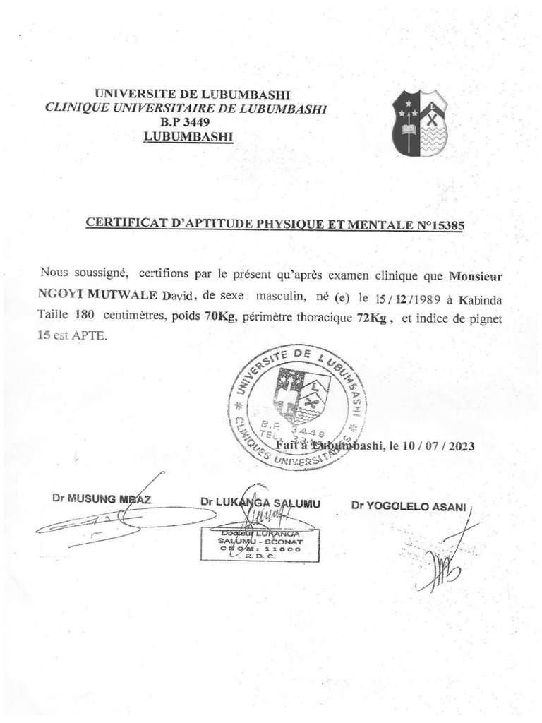 Aptitude Physique David | PDF