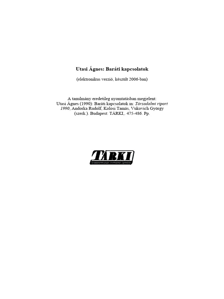 Barati Kapcsolatok | PDF