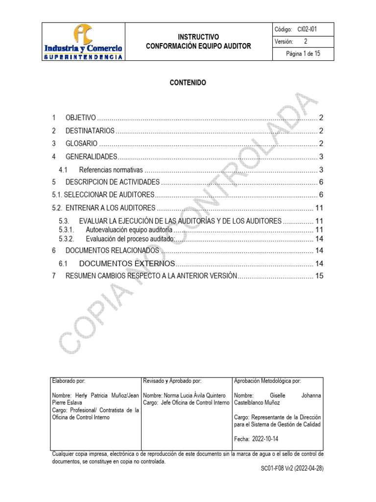 Conformación del Equipo Auditor Interno | PDF | Auditoría | Contralor