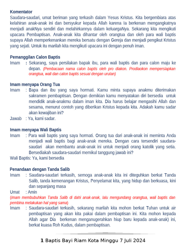 Panduan Baptis Bayi | PDF | Kesehatan Holistik | Agama & Spiritualitas