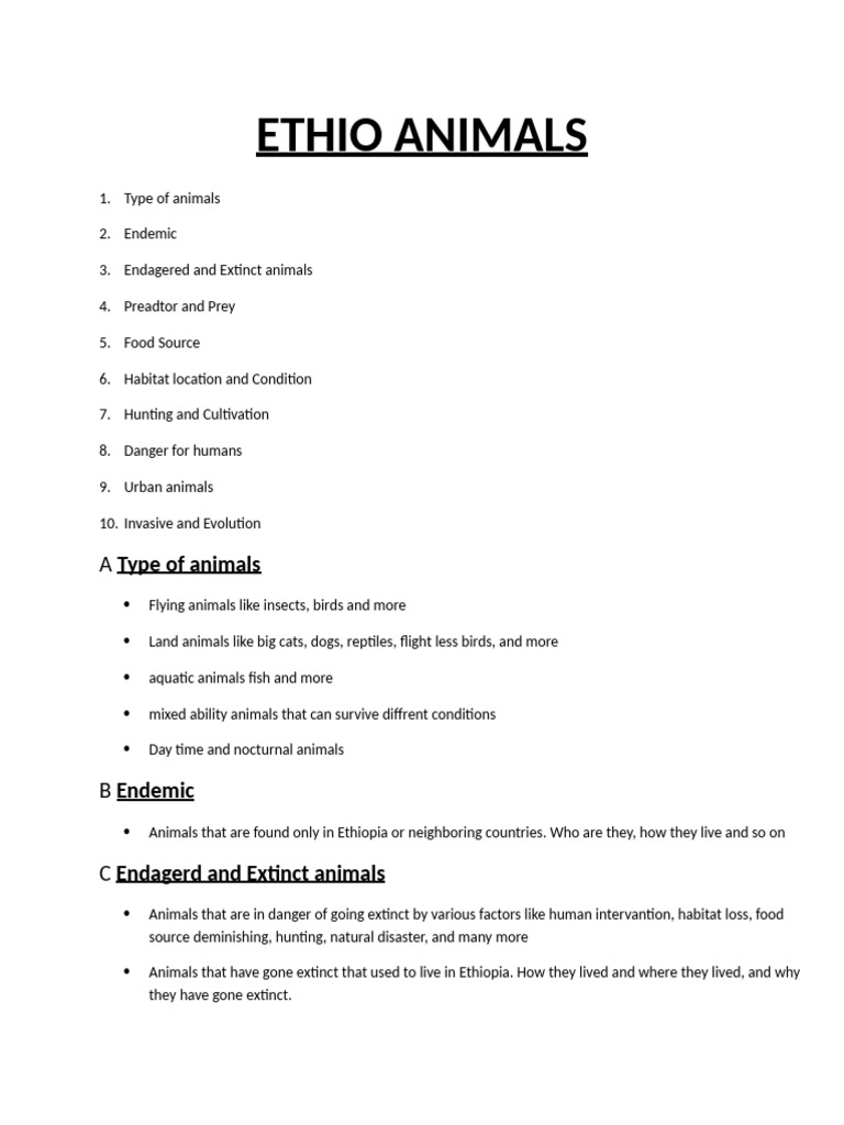 ETHIO ANIMALS | PDF | Predation | Hunting ETHIO ANIMALS | PDF | Predation | Hunting