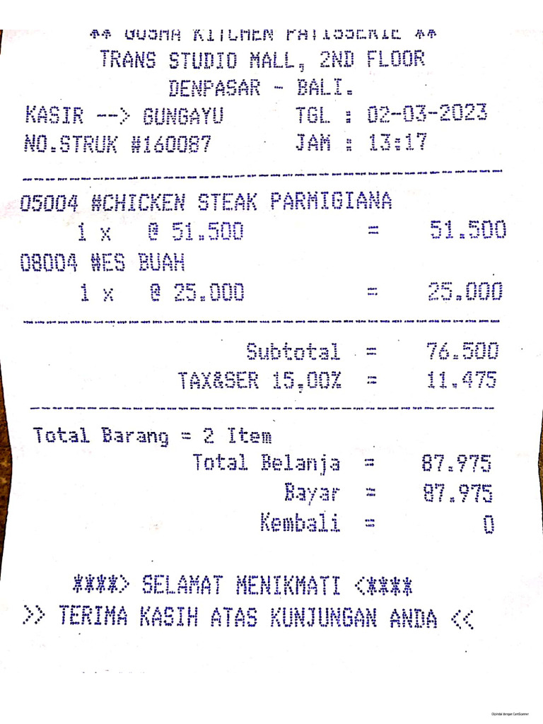 Klaim Nota SO Level 21 Dan TSM Bali | PDF