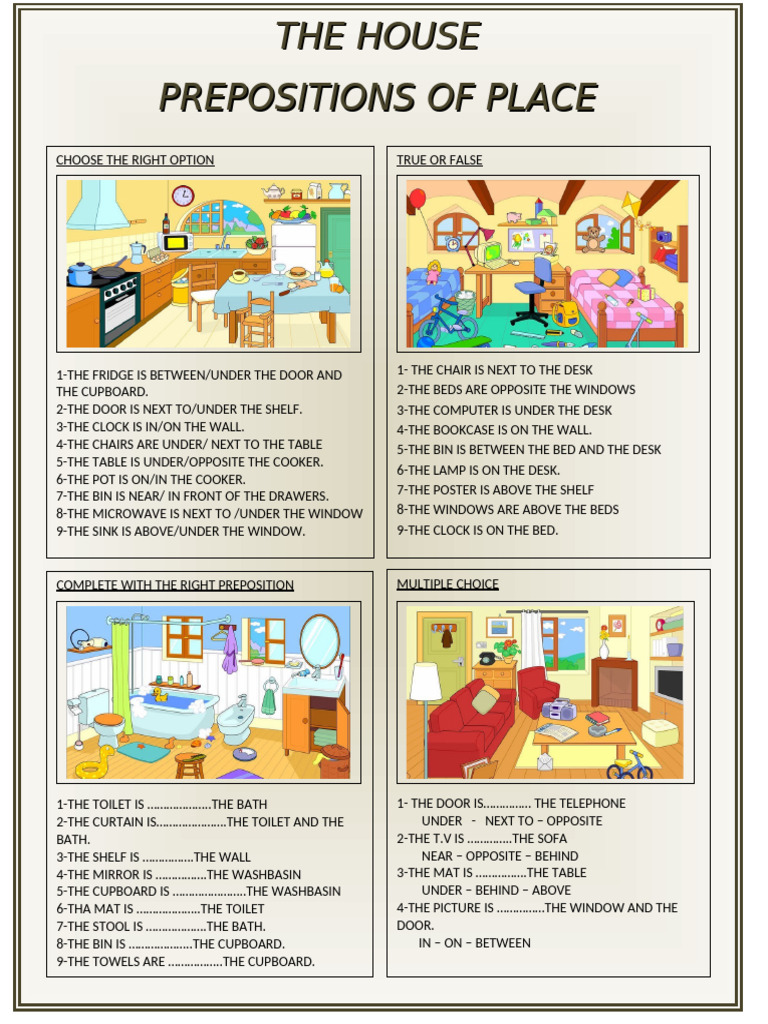 The House Prepositions of Place Fun Activities Games - 10901 | PDF