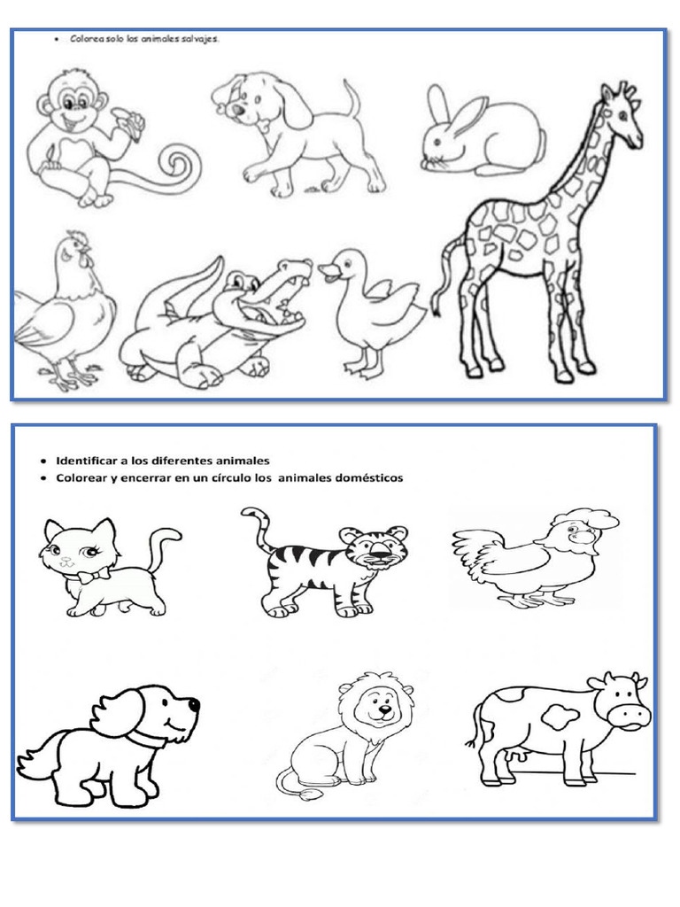 Actividad de Recorte y Pegado de Animales | PDF