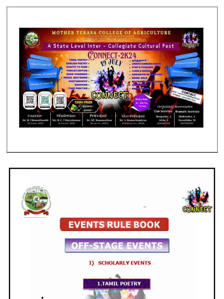 Mtca Connect 2024 Rules Book | PDF | Dances | Camera