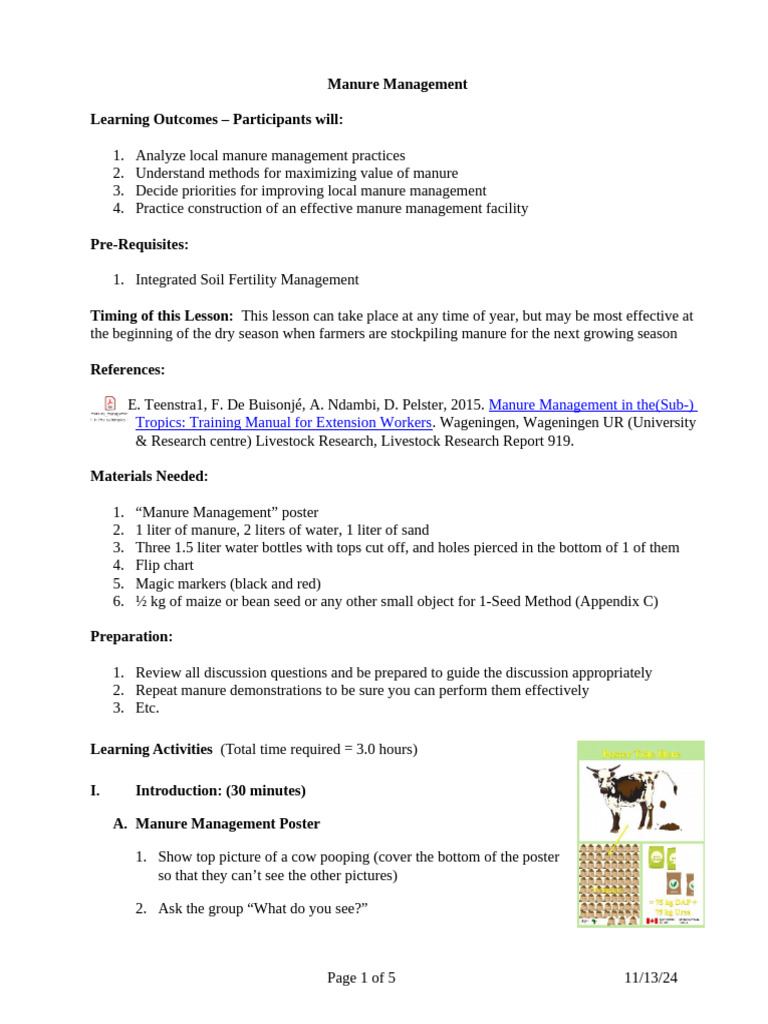 Manure Management - English | PDF | Manure | Soil