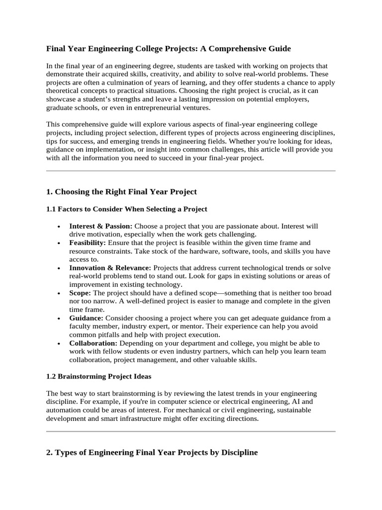 Final Year Engineering Project Guide | PDF | Internet Of Things ...