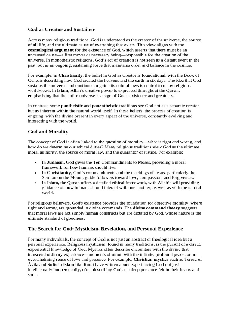 God As Creator and Sustainer | PDF | God | Revelation