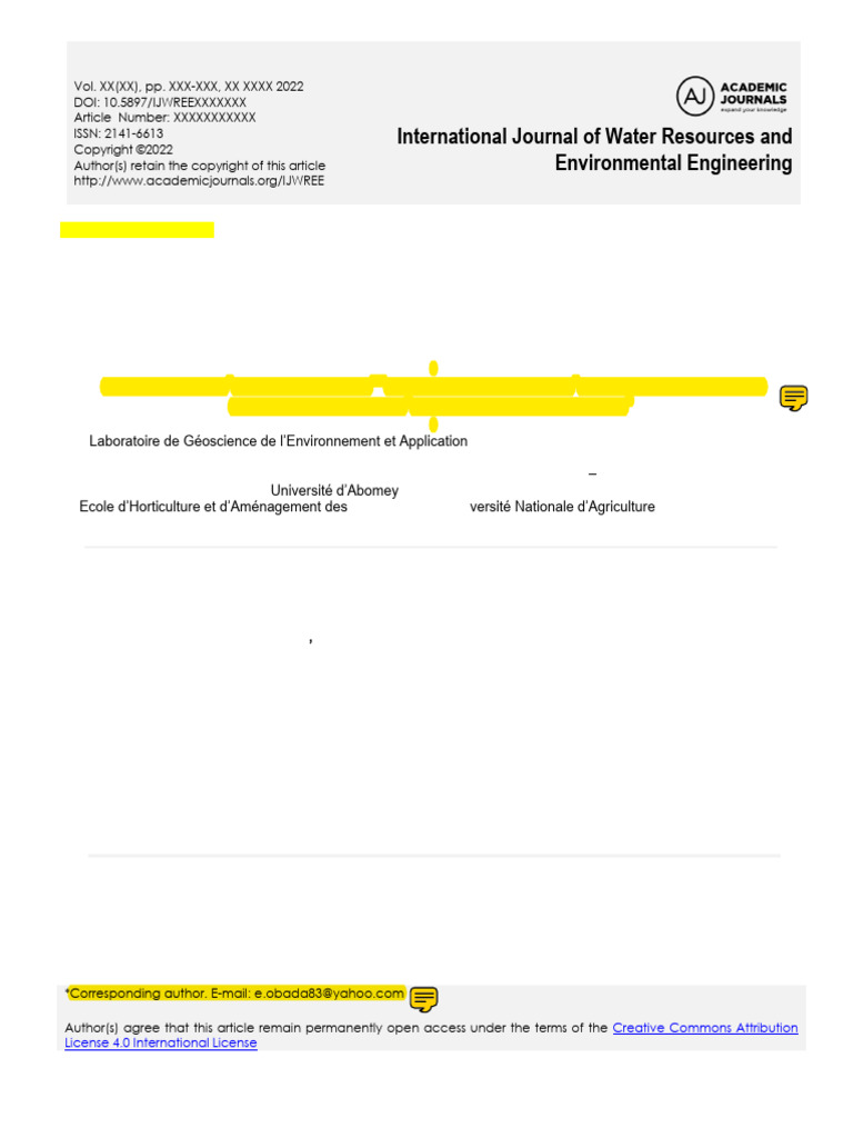 Adechina Et Al | PDF | Drought | Drainage Basin