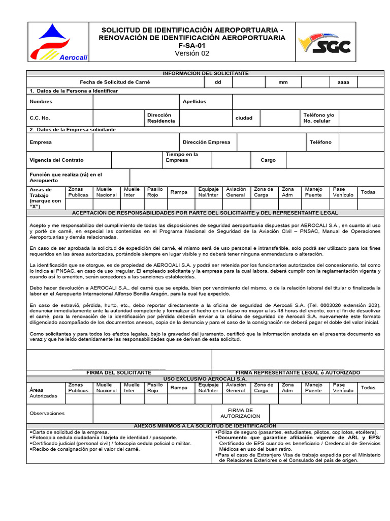 F-Sa-01 Formato Carné | PDF | Documento de identidad