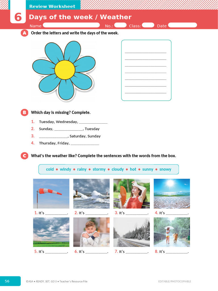 Days of The Week - Weather | PDF