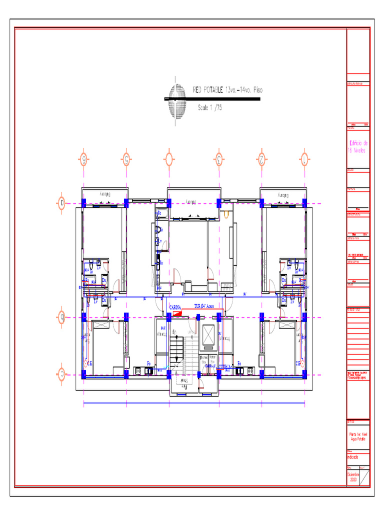 Planos Agua Potable Edificio 16 Niveles 07 | PDF