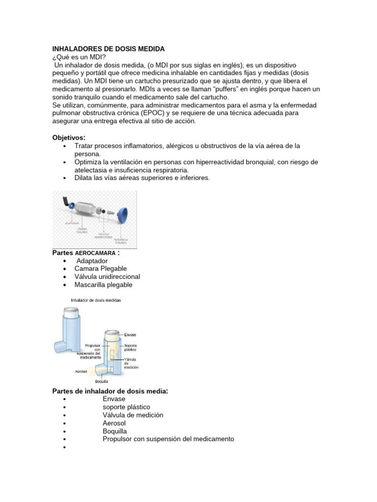 Inhaladores de Dosis Medida | PDF | Medicamentos con receta | Asma