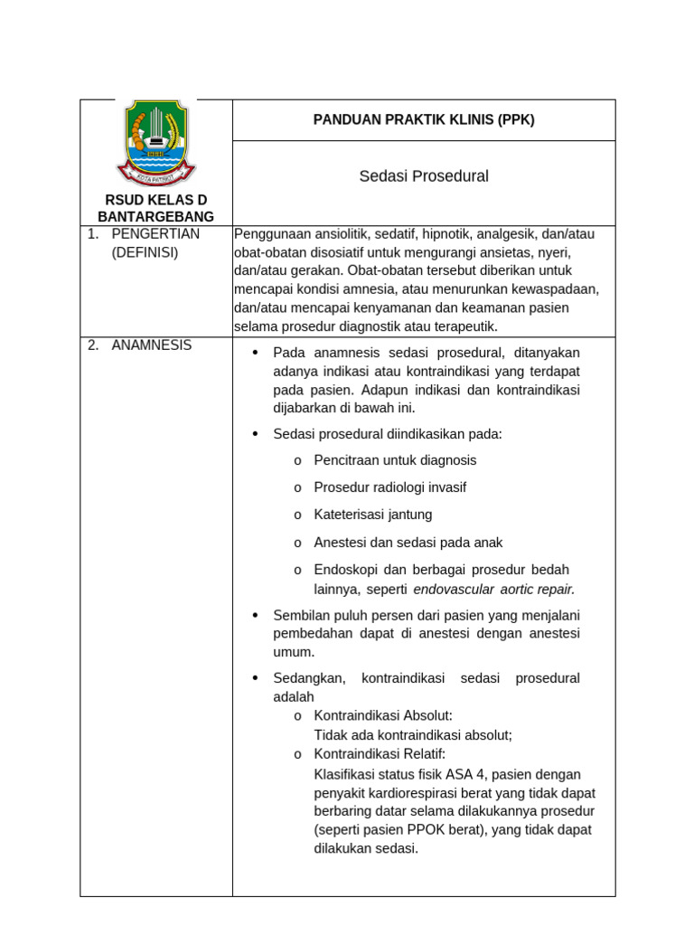 Ppk Anestesi Regional Umum Sedasi Epidural Kaudal Pdf