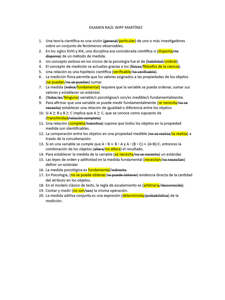 Examen Tema 1 Tecnicas de Escalamiento | PDF