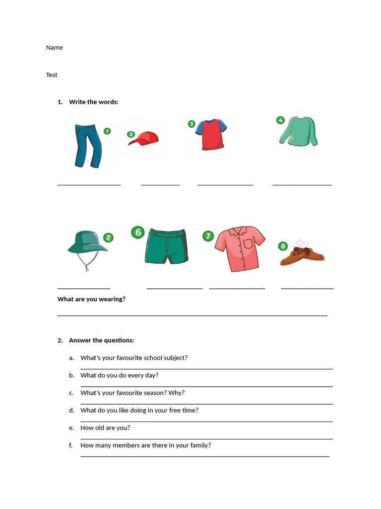 Test Clasa 3 | PDF | Self-Improvement