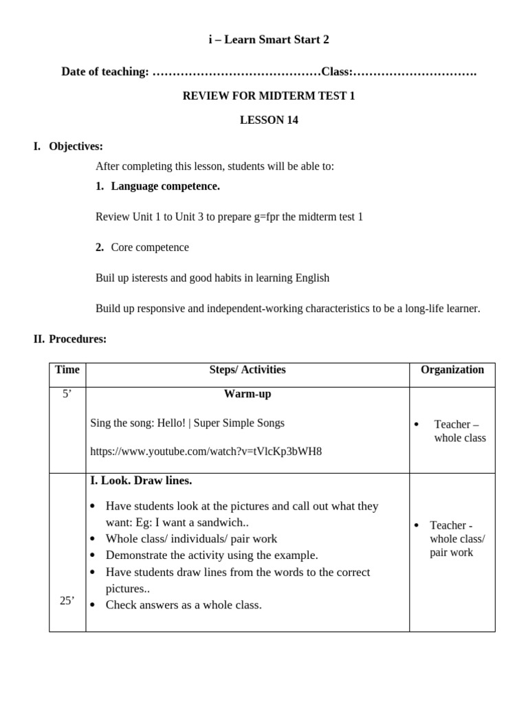 Lesson Plan 14 21 Pdf Vocabulary Learning