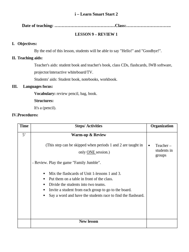 Lesson plan 9-13 | PDF | Human Communication | Learning