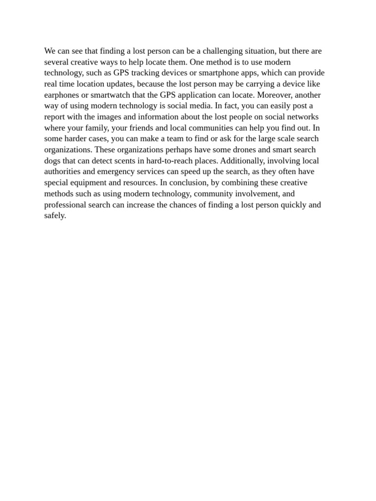 Modern Ways to Find Lost People | PDF