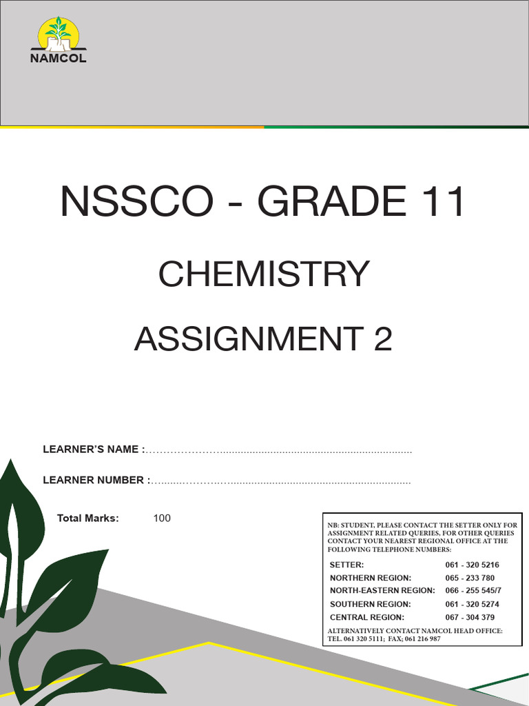 OL Chemistry Ass 2 | PDF | Chemical Reactions | Acid