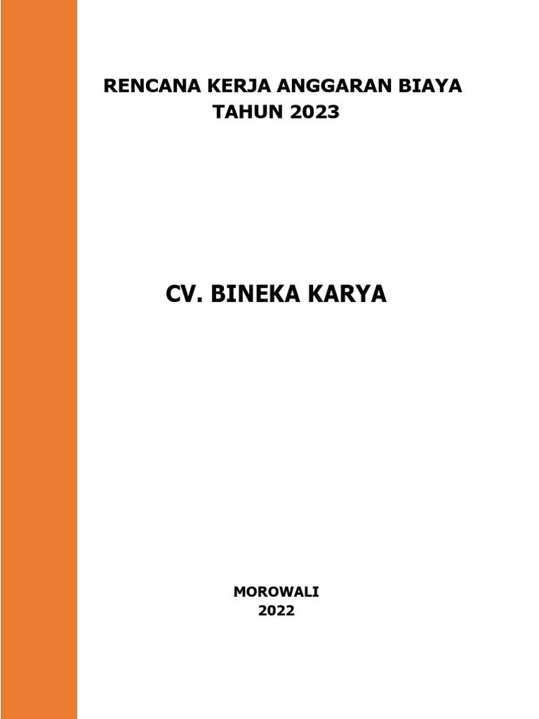 Rkab 2023 Cv. BK-1 | PDF | Teknologi & Rekayasa