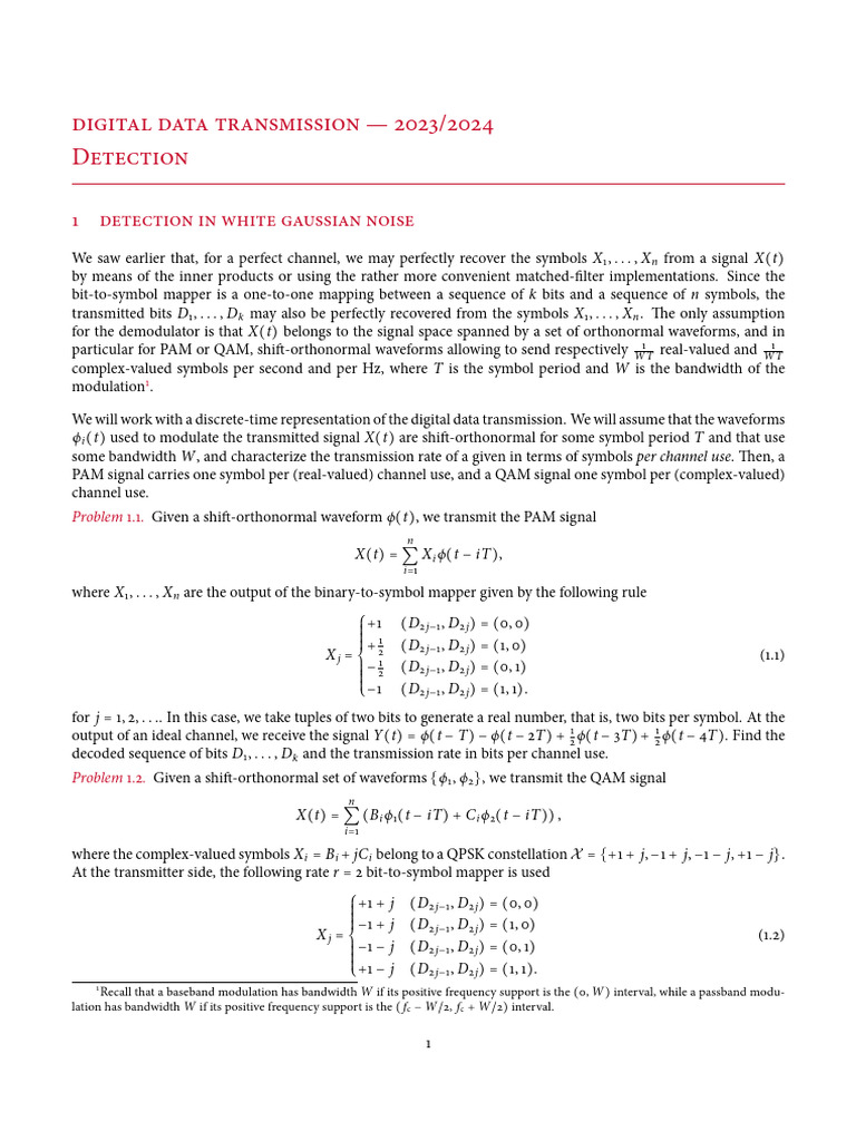 T5_Detection | PDF | Modulation | Bandwidth (Signal Processing)