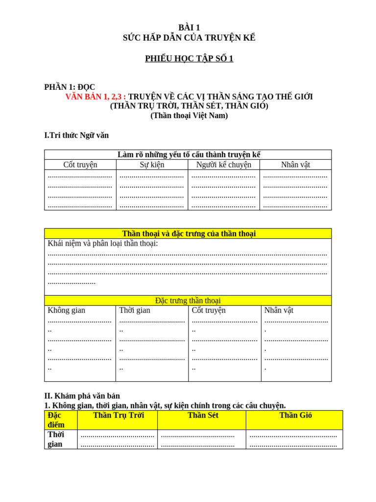 BÀI 1- Phiếu HT1 | PDF