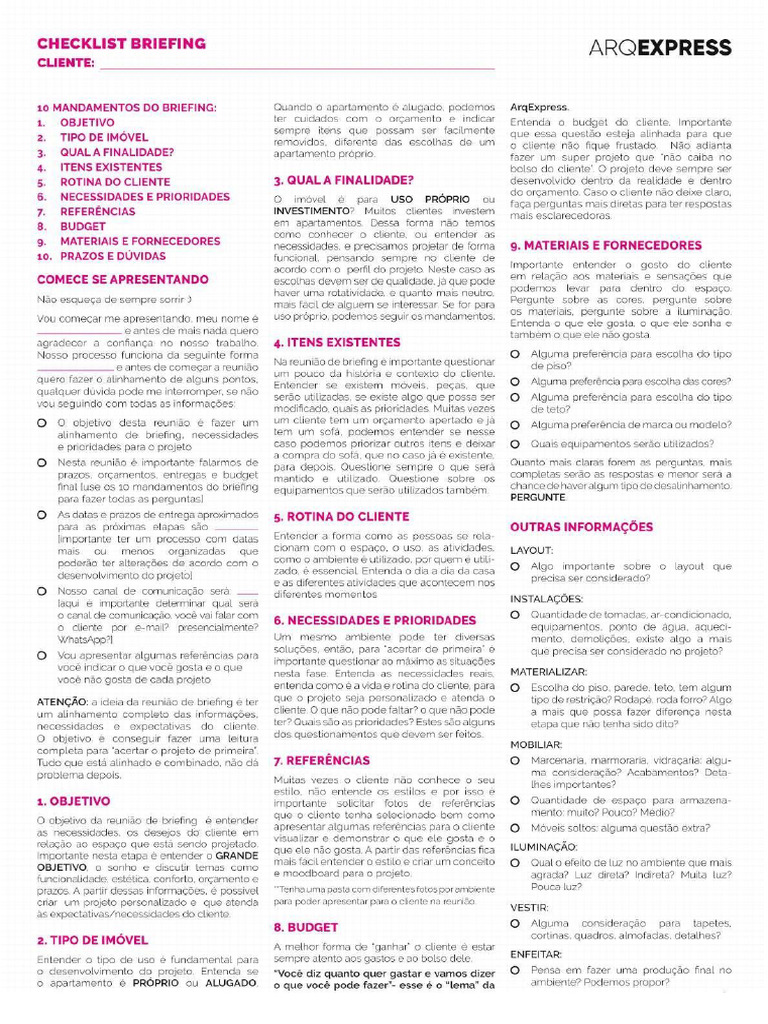 Checklist - Briefing | PDF